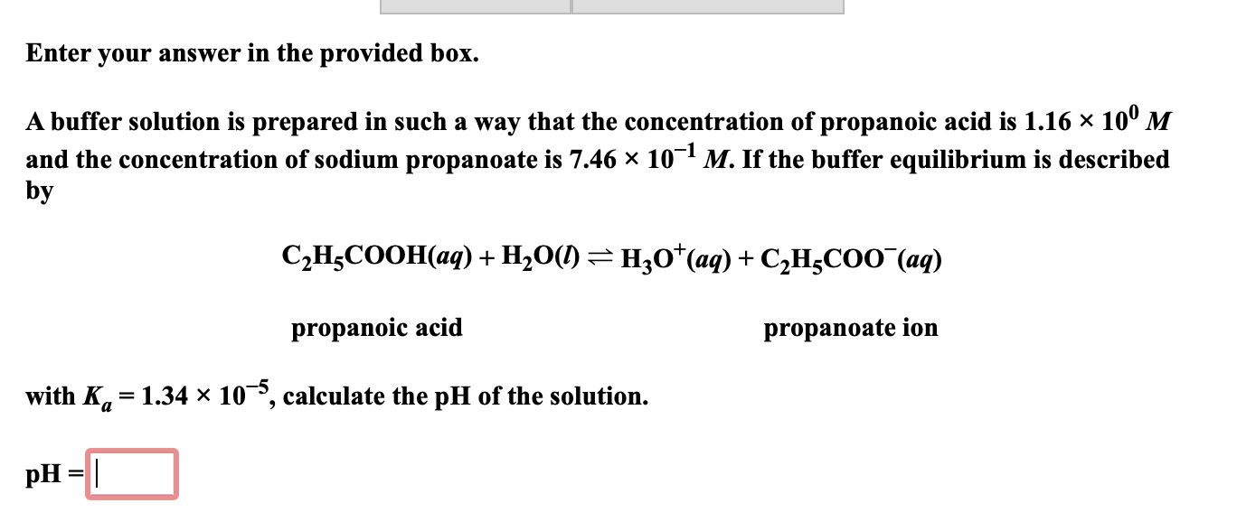 Solved Enter your answer in the provided box. A buffer | Chegg.com