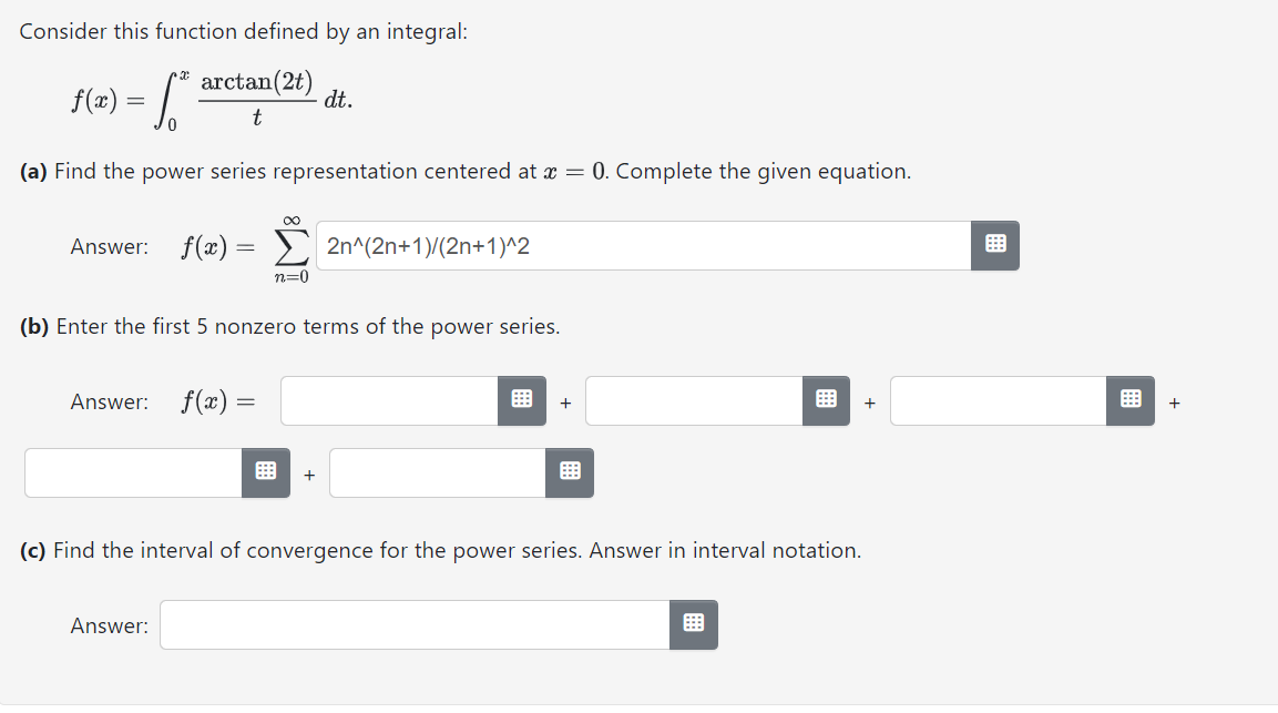 Solved Consider this function defined by an integral: | Chegg.com