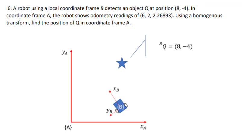 Solved 6. A robot using a local coordinate frame B detects | Chegg.com