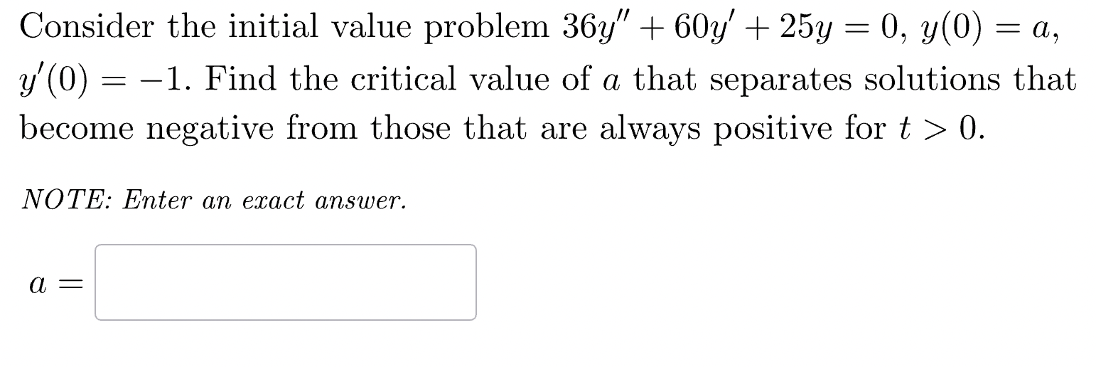 Solved Consider the initial value problem | Chegg.com