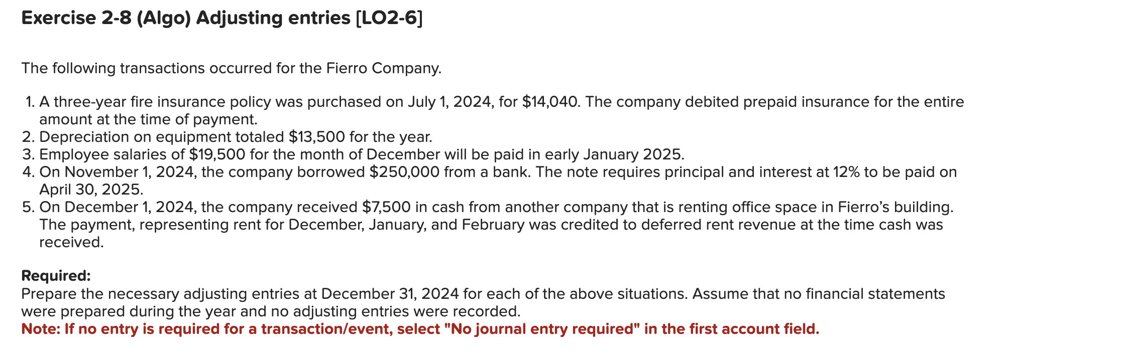 Exercise 2-4 (Algo) Journal entries [LO2-3] The | Chegg.com