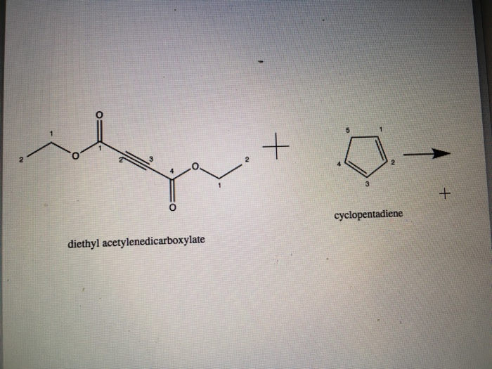 Solved 0 0 cyclopentadiene diethyl acetylenedicarboxylate | Chegg.com