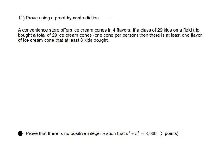 Solved 11) Prove using a proof by contradiction. A | Chegg.com