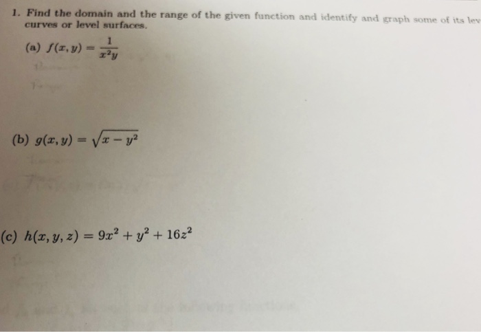 Solved 1. Find the domain and the range of the given | Chegg.com