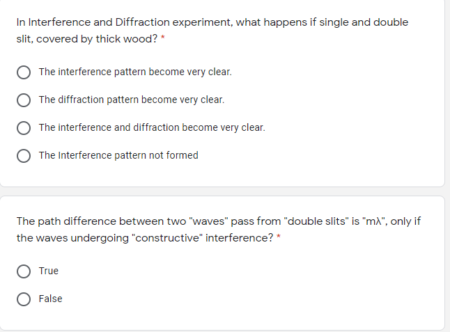 Solved In Interference and Diffraction experiment, what | Chegg.com