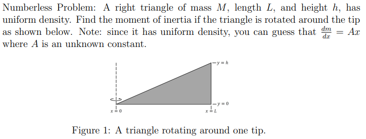 Solved Numberless Problem: A right triangle of mass M, | Chegg.com