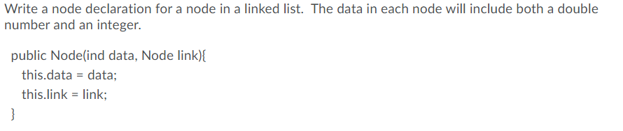 IntNode data : int link : IntNode + IntNode ( data : | Chegg.com
