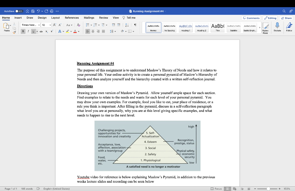 Running Assienment \#4 The purpose of this assignment | Chegg.com