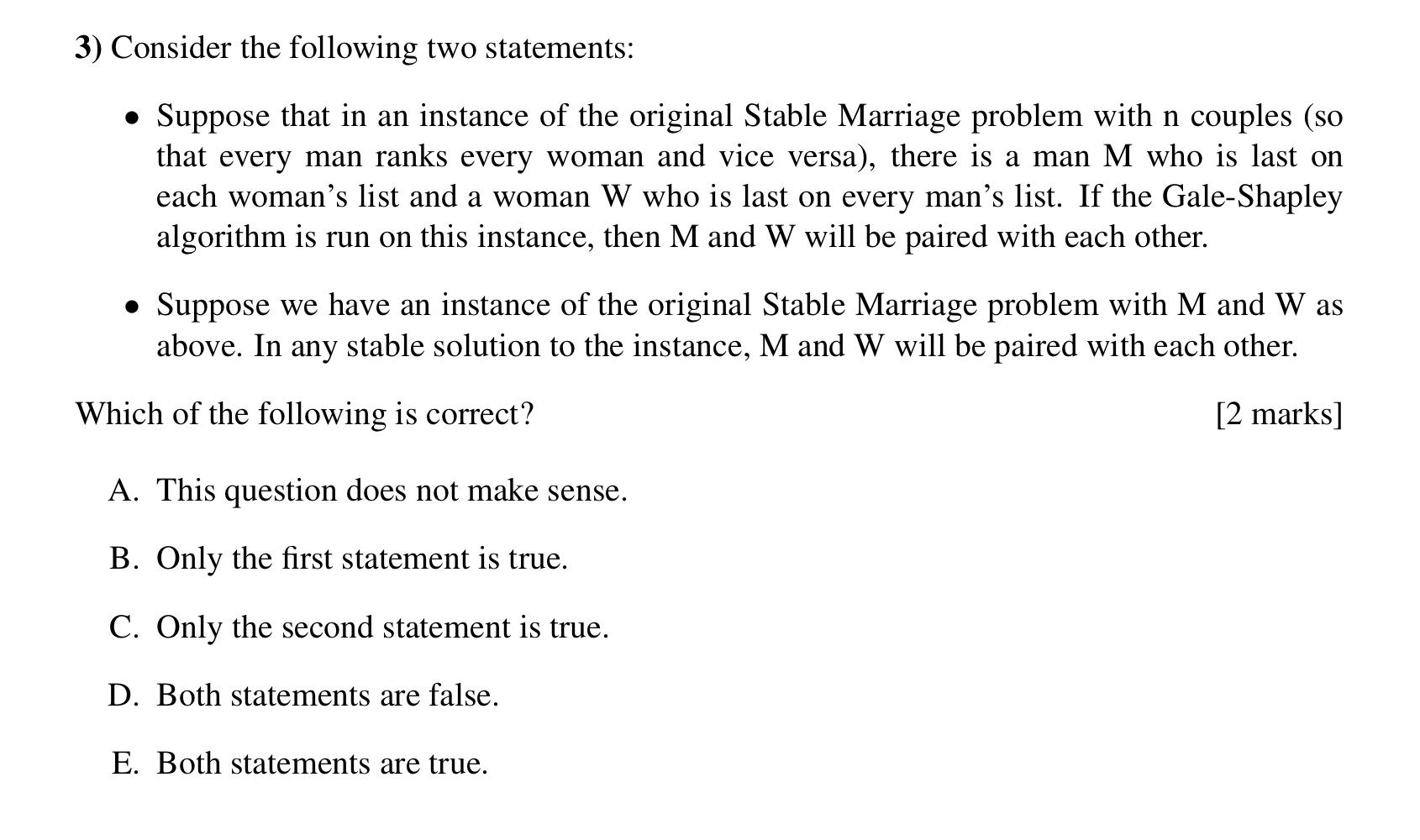 Solved 3) Consider the following two statements: • Suppose | Chegg.com