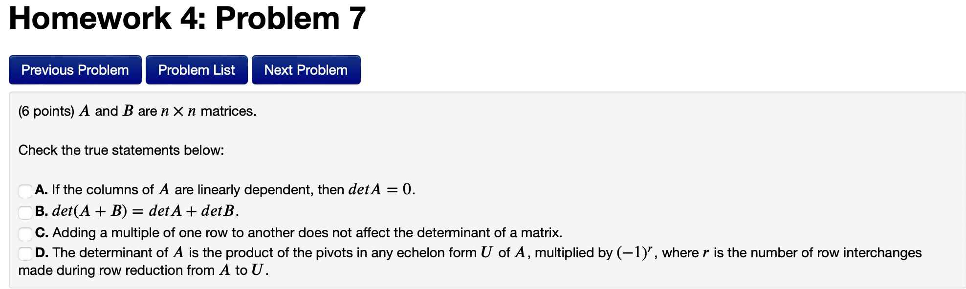 Solved Homework 4: Problem 7 Previous Problem Problem List | Chegg.com