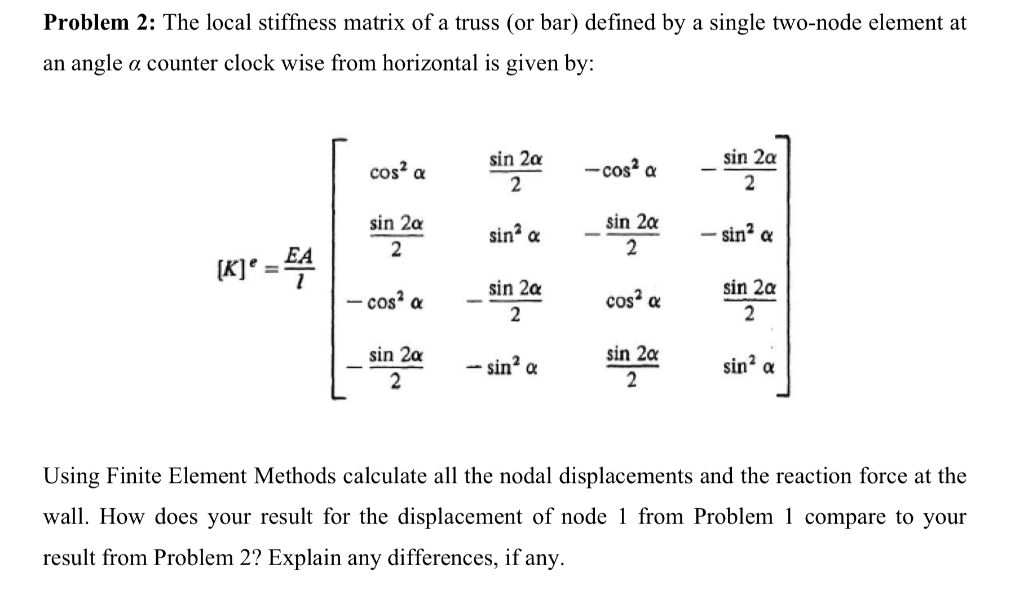 Using Finite Element Methods calculate all the | Chegg.com