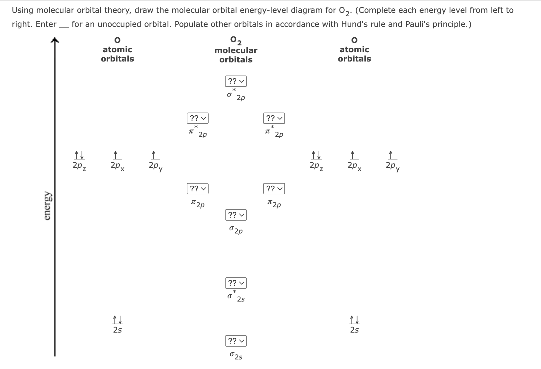 Solved Using Molecular Orbital Theory Draw The Molecular