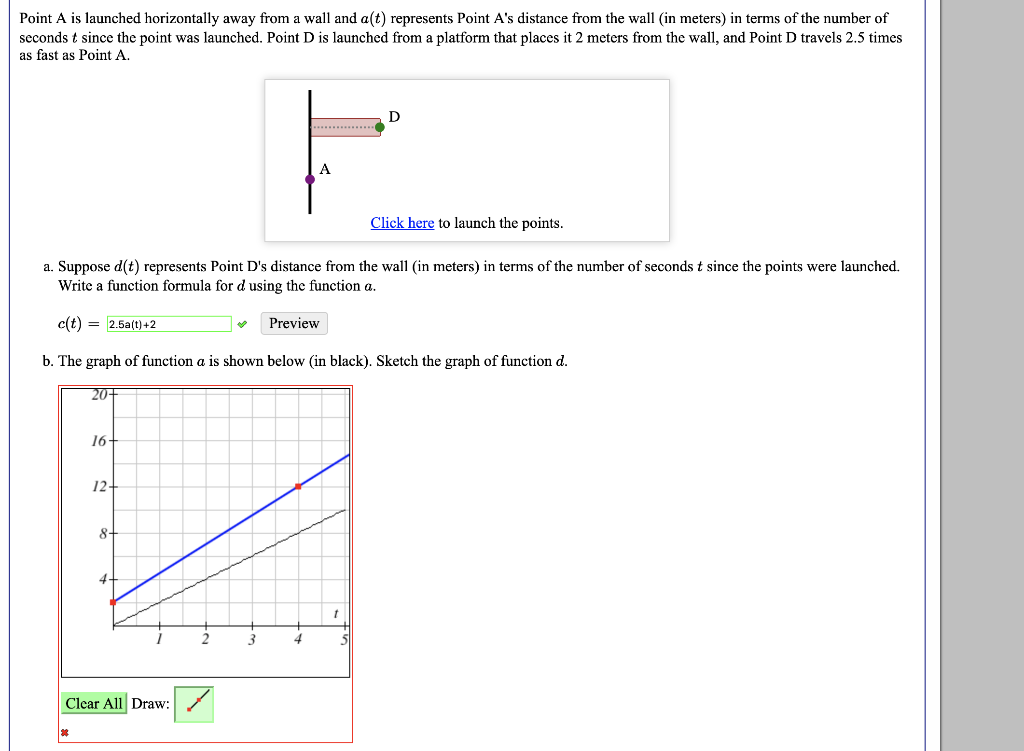 Solved Point A is launched horizontally away from a wall and | Chegg.com