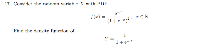 Solved 17. Consider the random variable X with PDF | Chegg.com
