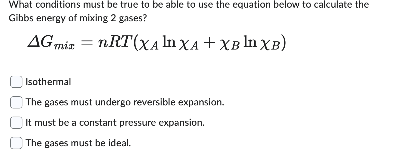 Solved What conditions must be true to be able to use the | Chegg.com