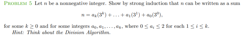 Solved PROBLEM 5 Let n be a nonnegative integer. Show by | Chegg.com