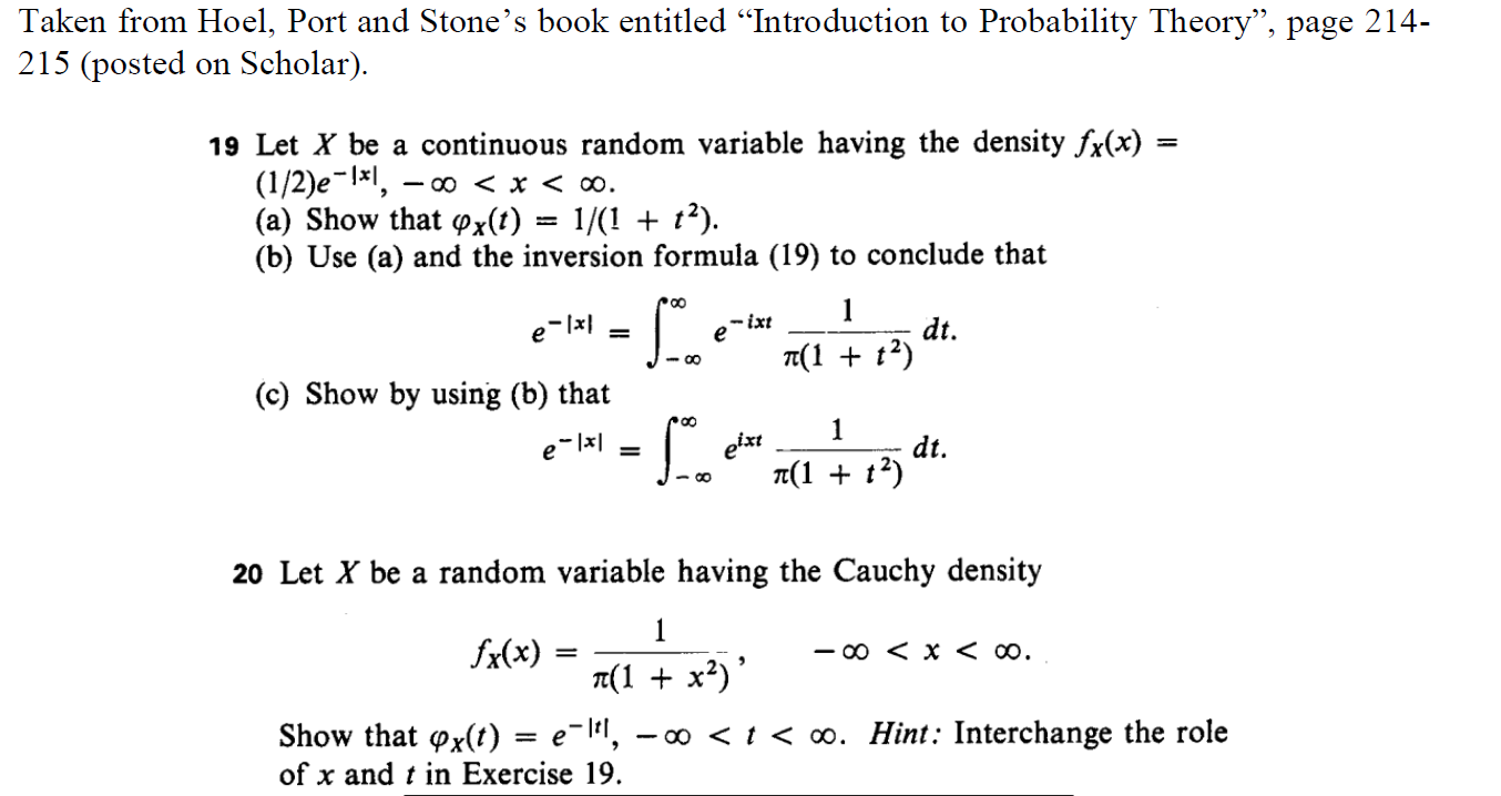 Solved Taken from Hoel, Port and Stone's book entitled | Chegg.com