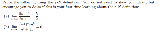 Solved Prove the following using the E-N definition. You do | Chegg.com