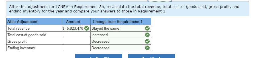 After the adjustment for LCNRV in Requirement 3b, | Chegg.com