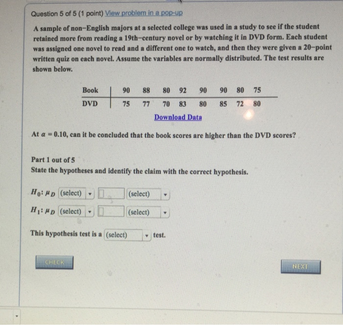 Solved Question 5 of 5 (1 point) View problem in a pop-up A | Chegg.com