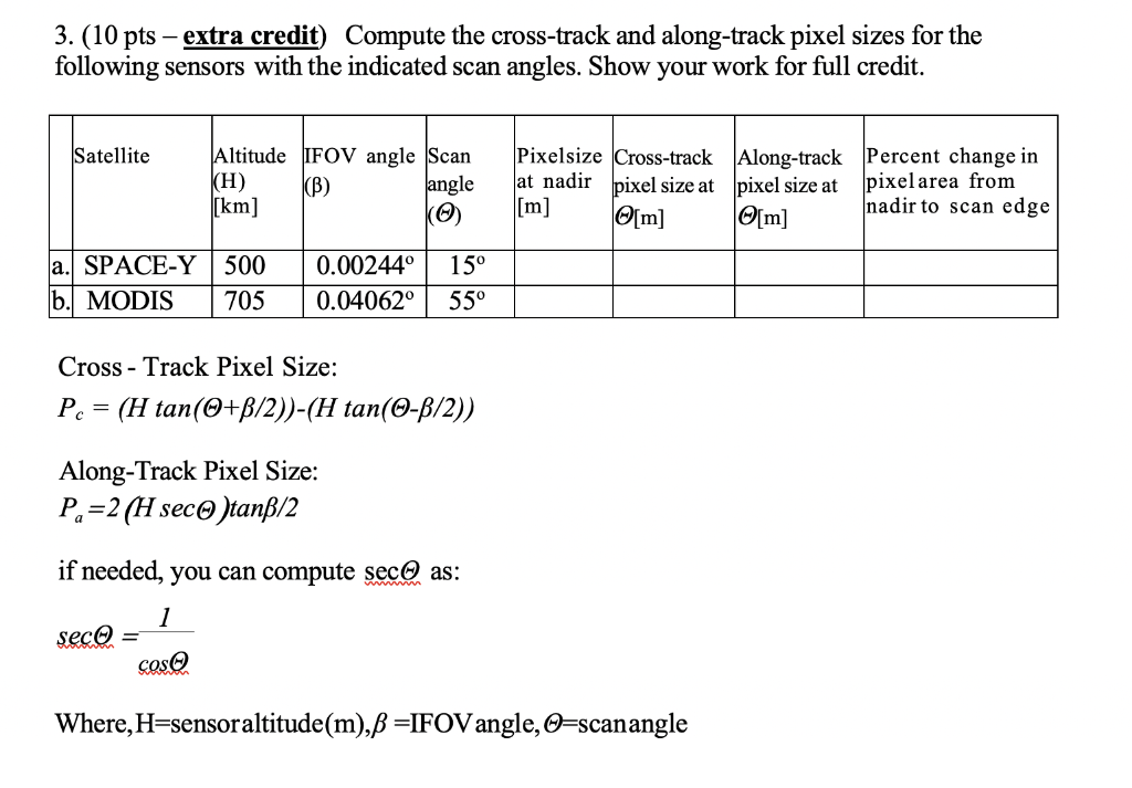 Solved 3. (10 pts - extra credit) Compute the cross-track | Chegg.com