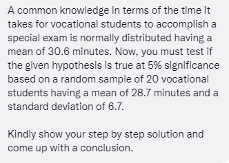 Solved A common knowledge in terms of the time it takes for | Chegg.com