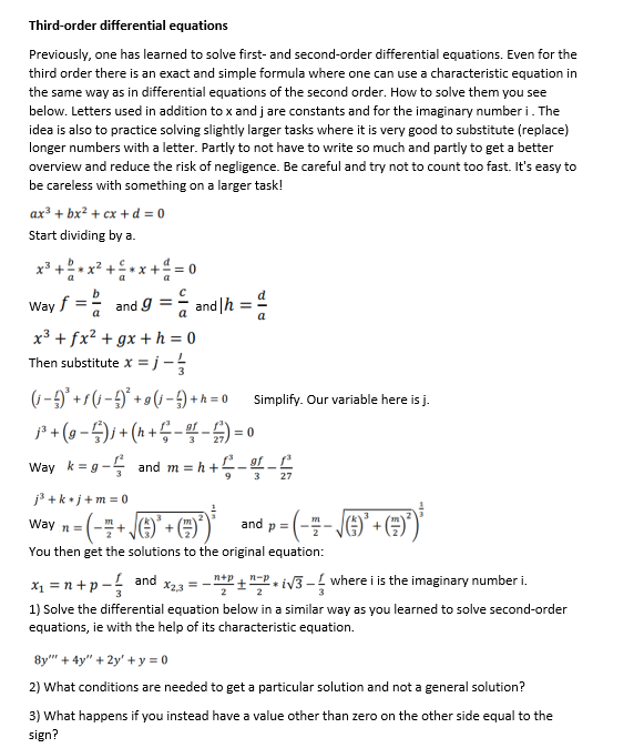 Solved It quickly becomes very difficult to solve general | Chegg.com