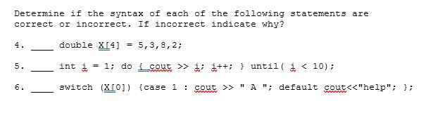 Solved Determine if the syntax of each of the following | Chegg.com
