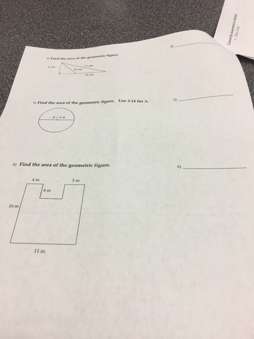 Solved Find the area of the geometric figure. Find the area | Chegg.com