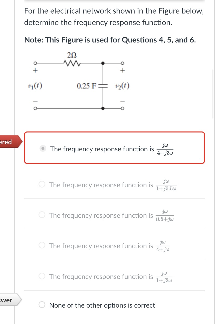 Solved For the electrical network shown in the Figure below, | Chegg.com