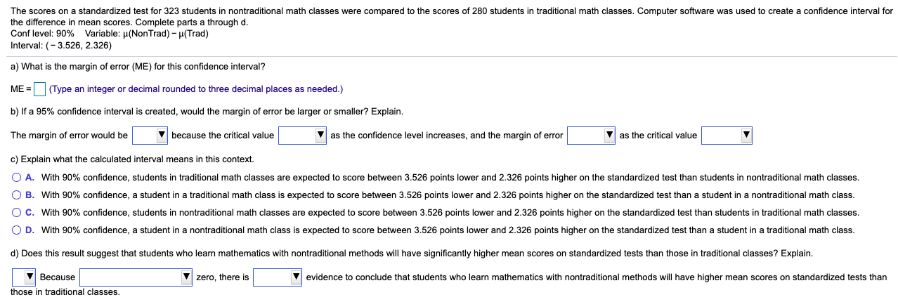 Solved The scores on a standardized test for 323323 students | Chegg.com