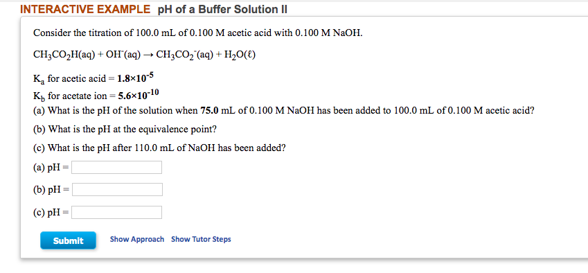 Solved NTERACTIVE EXAMPLE pH of a Buffer Solution Consider | Chegg.com