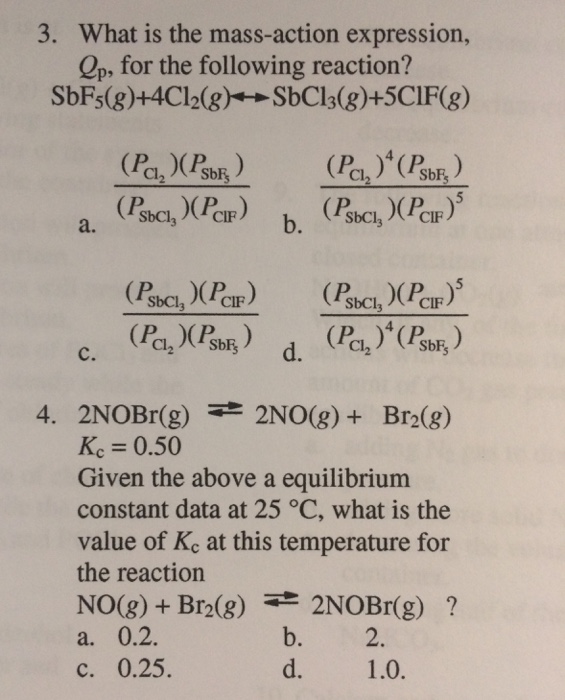 Solved What is the mass-action expression, Q_p, for the | Chegg.com