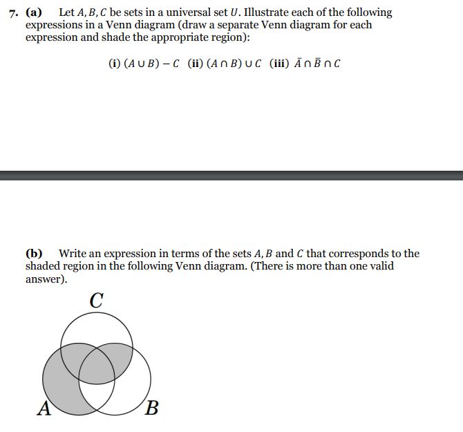 Solved (a) Let A,B,C be sets in a universal set U. | Chegg.com