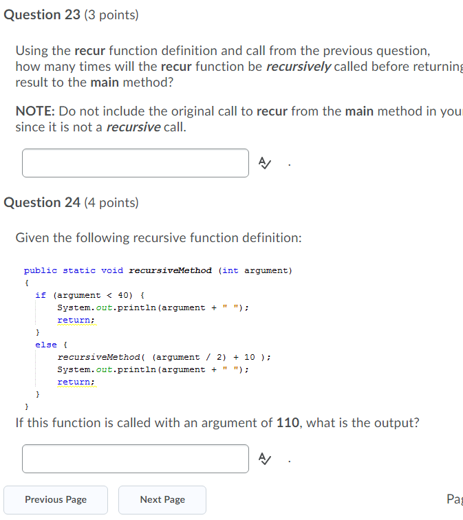 Solved Question 23 (3 points) Using the recur function | Chegg.com