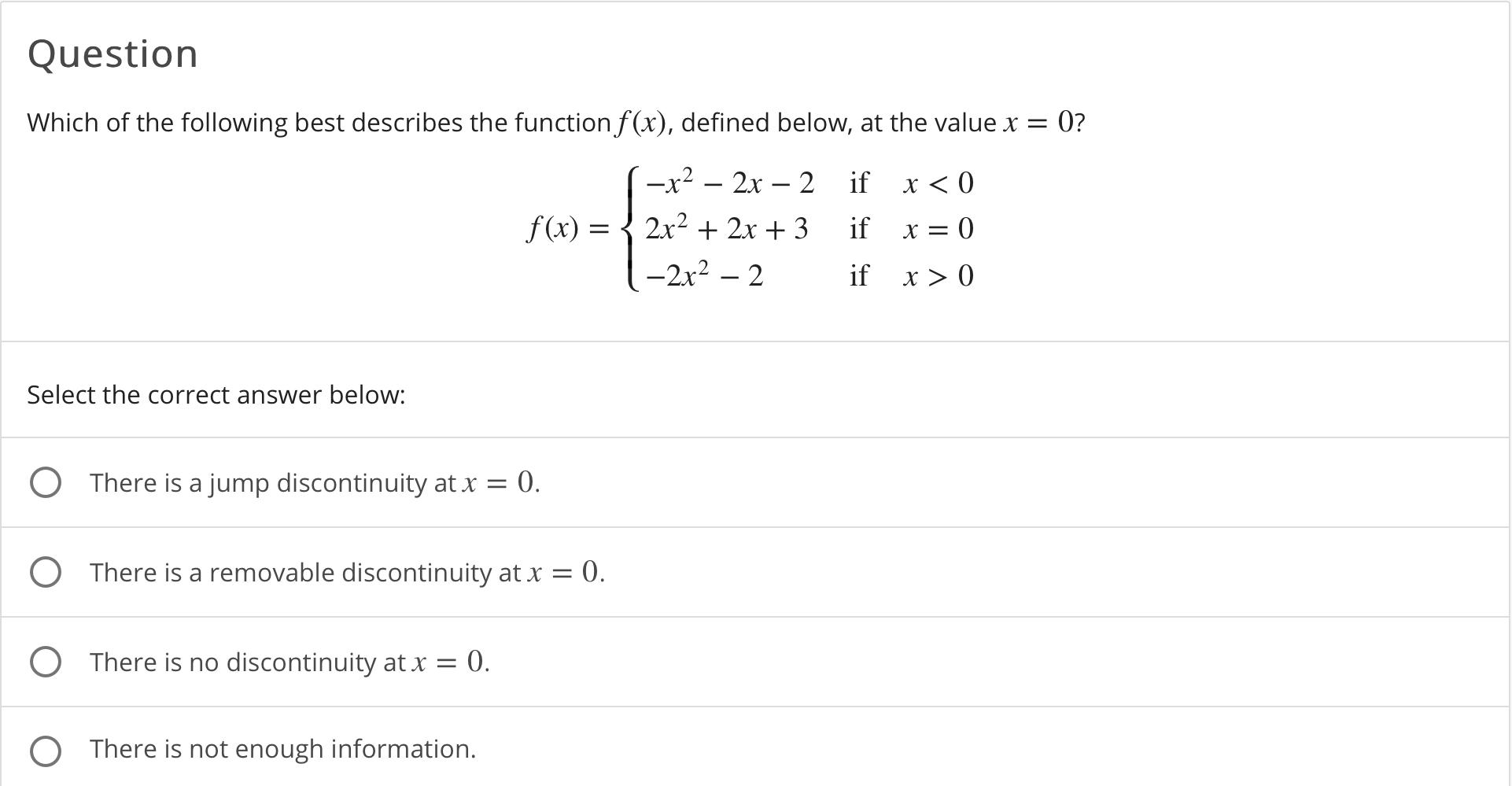 Solved Question Which of the following best describes the | Chegg.com