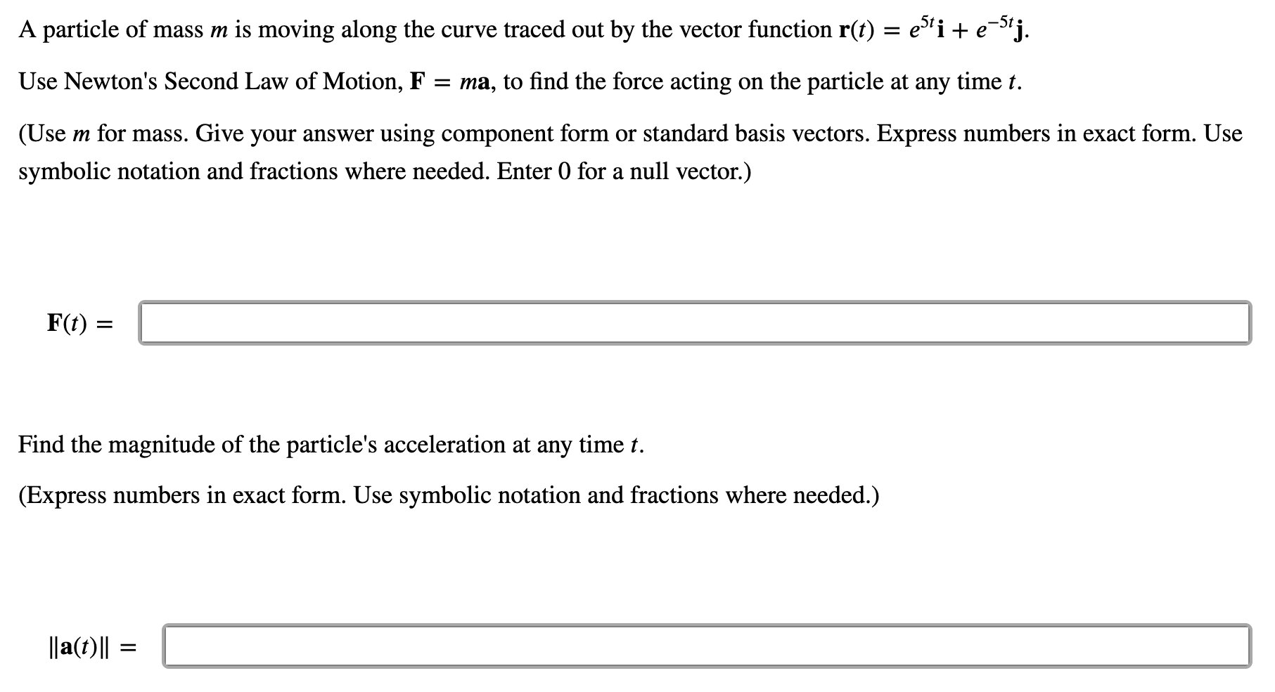 Solved A particle of mass m is moving along the curve traced | Chegg.com