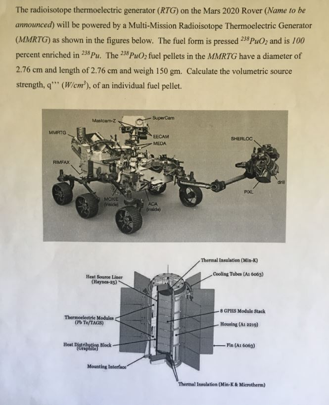 Solved The radioisotope thermoelectric generator (RTG) on | Chegg.com