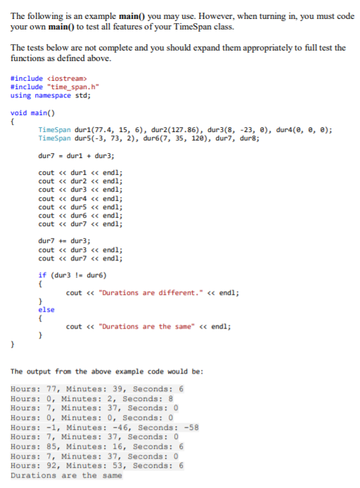 Solved Problem 2 Timespan Design And Implement A Timespan 0139