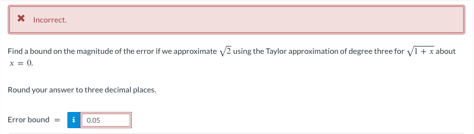Solved Find a bound on the magnitude of the error if we | Chegg.com