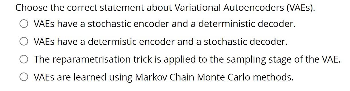 Solved Choose the correct statement about Variational | Chegg.com
