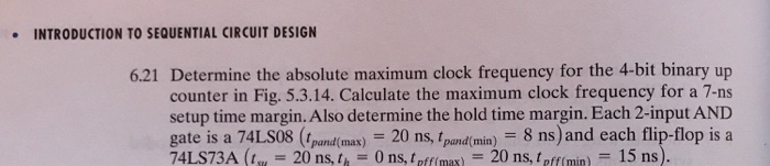 Determine the absolute maximum clock frequency for | Chegg.com