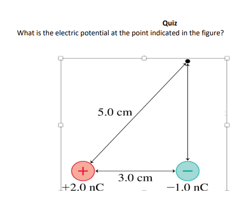 Solved Quiz What is the electric potential at the point | Chegg.com