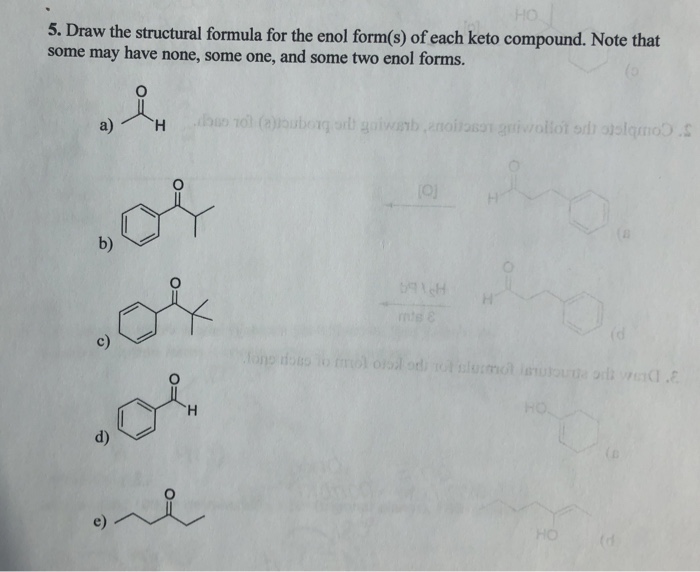 Solved Draw the structural formula for the enol form(s) of | Chegg.com