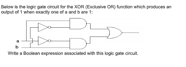 Solved Below is the logic gate circuit for the XOR | Chegg.com