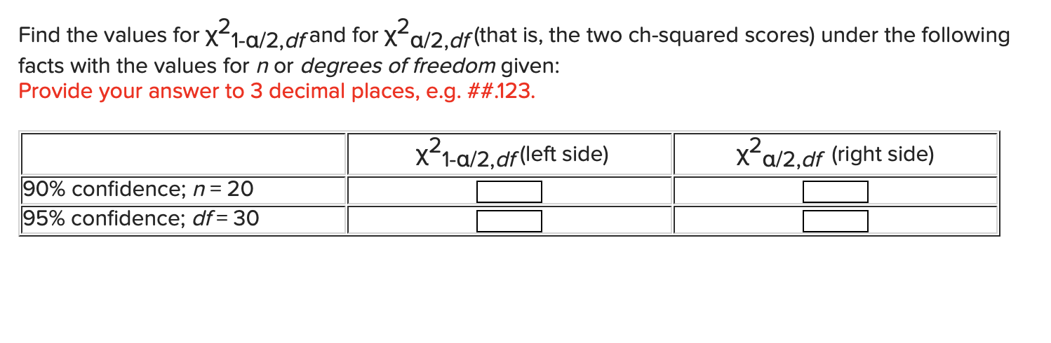 Solved Find the values for x?1-a/2,dfand for x?a/2,df(that | Chegg.com