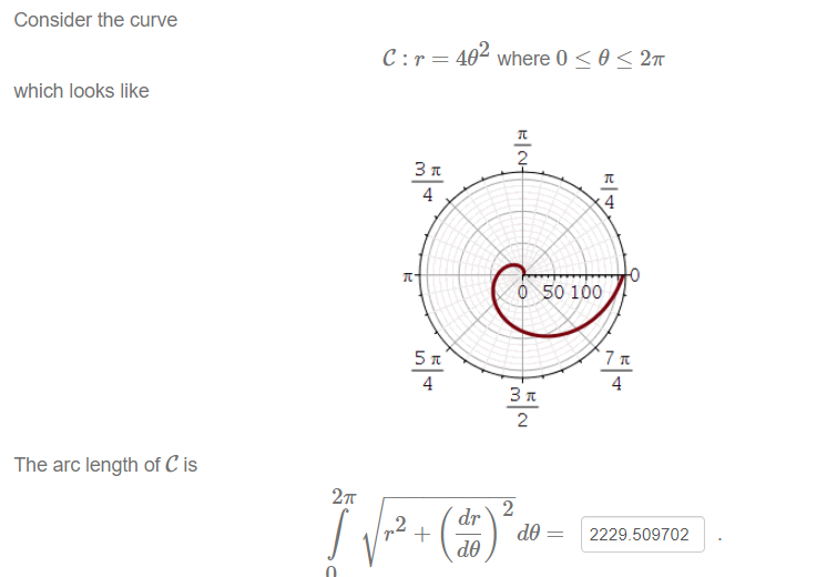 Solved Consider the curve C:r=4θ2 where 0≤θ≤2π which looks | Chegg.com