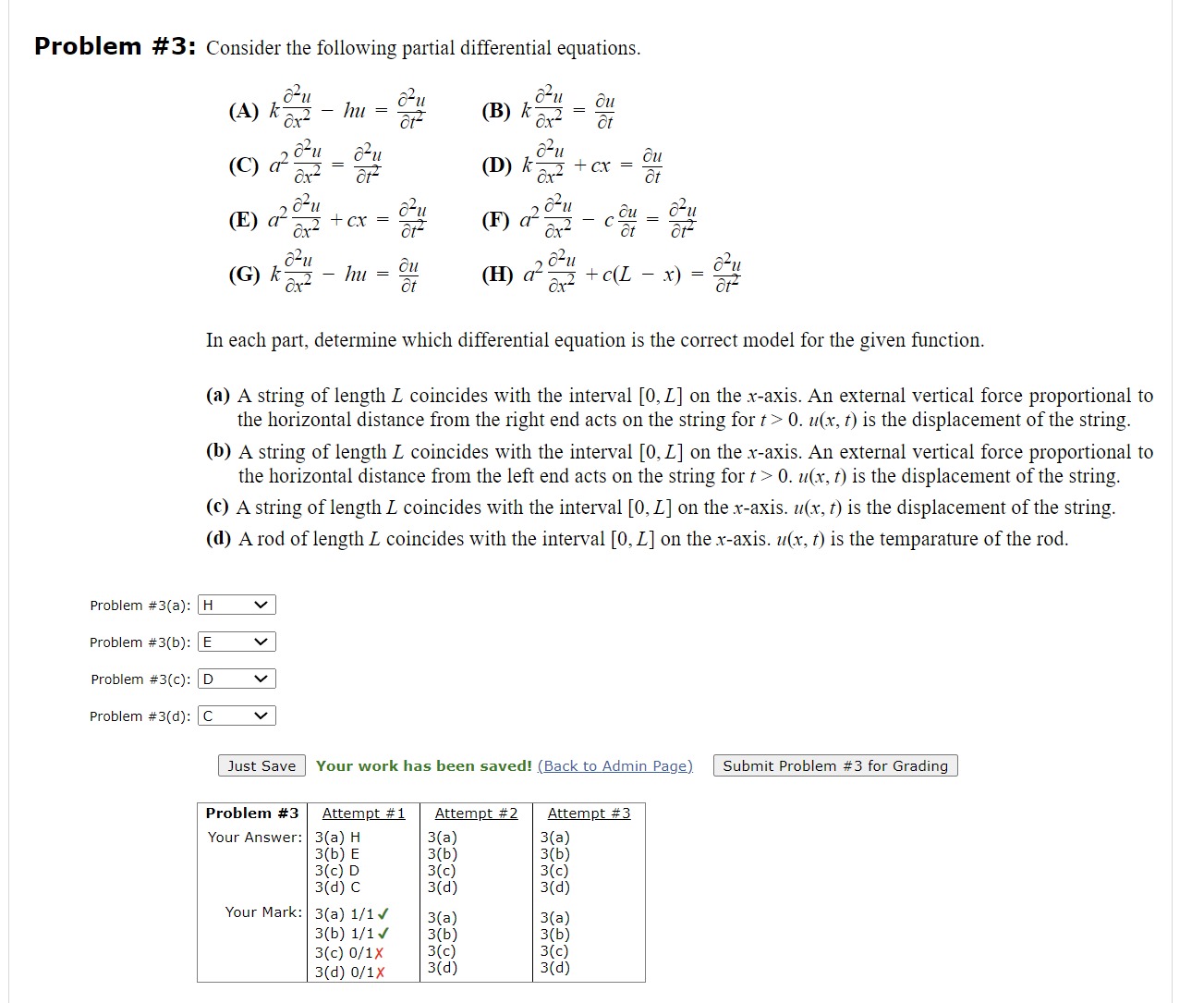 Solved Problem \# 3: Consider the following partial | Chegg.com