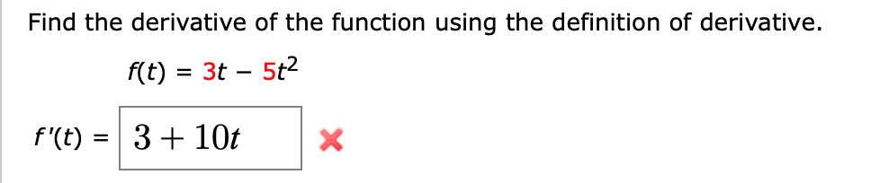 Solved Find the derivative of the function using the | Chegg.com