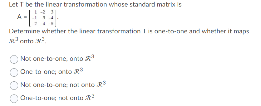 Solved Let T be the linear transformation whose standard | Chegg.com